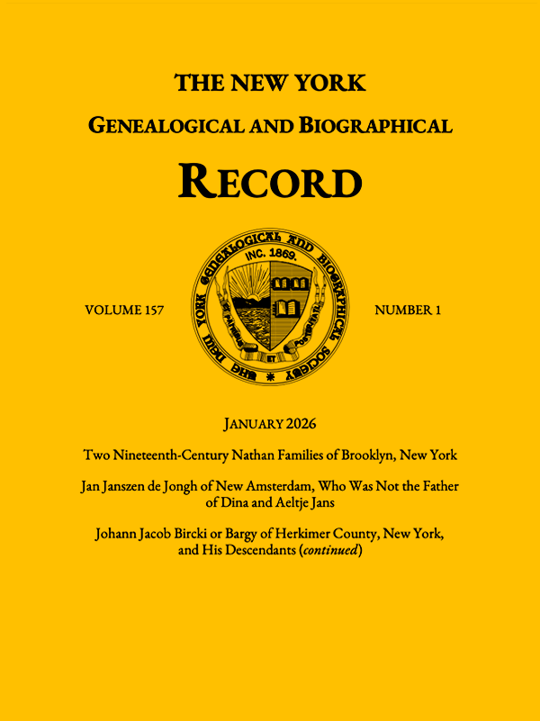 NYG&B Record | New York Genealogical & Biographical Society